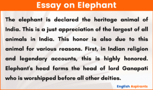 Essay on Elephant for Students and Children [100,150,200 Words]