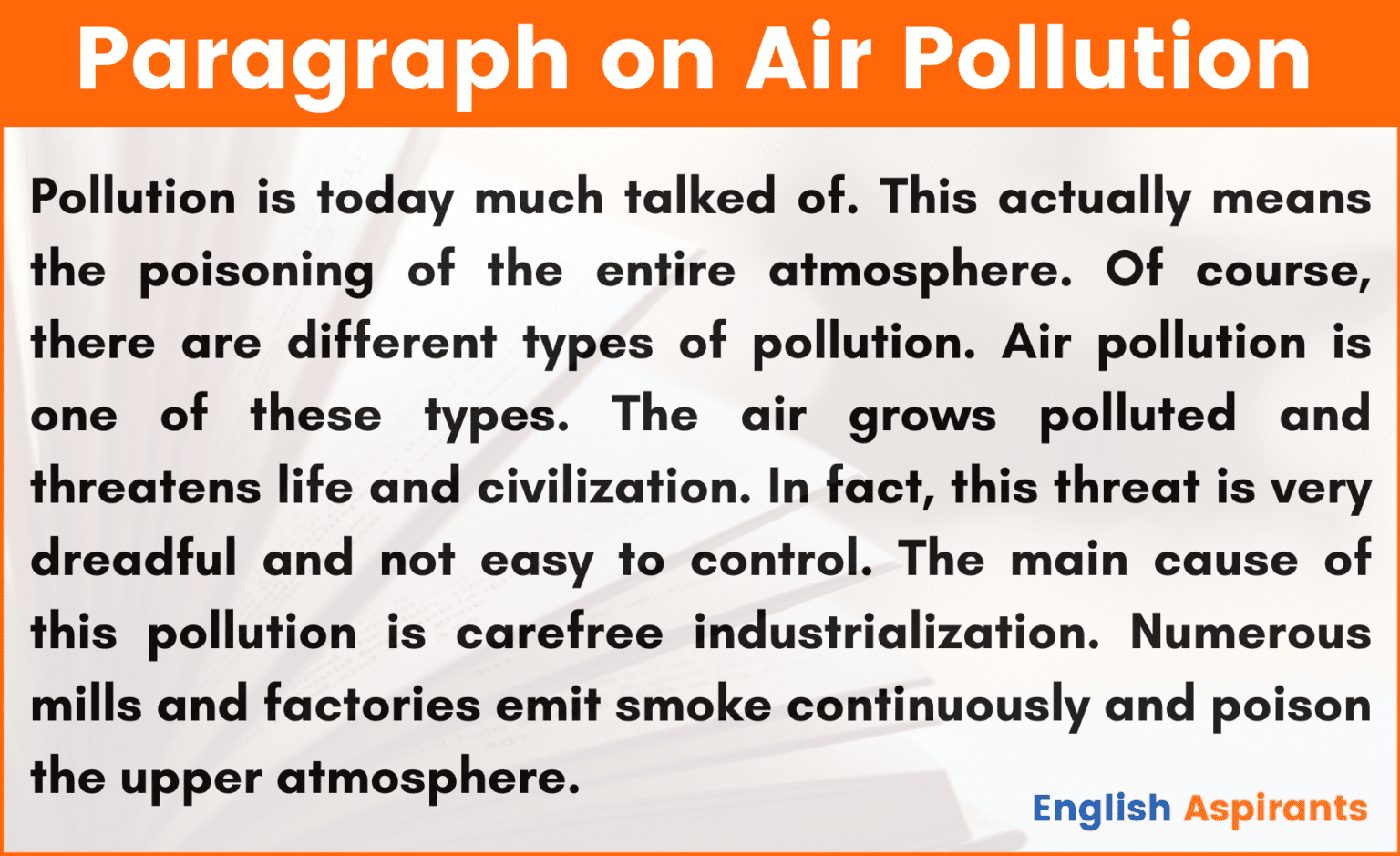 Air Pollution Paragraph for Students [100, 150, 200, 250 Words]