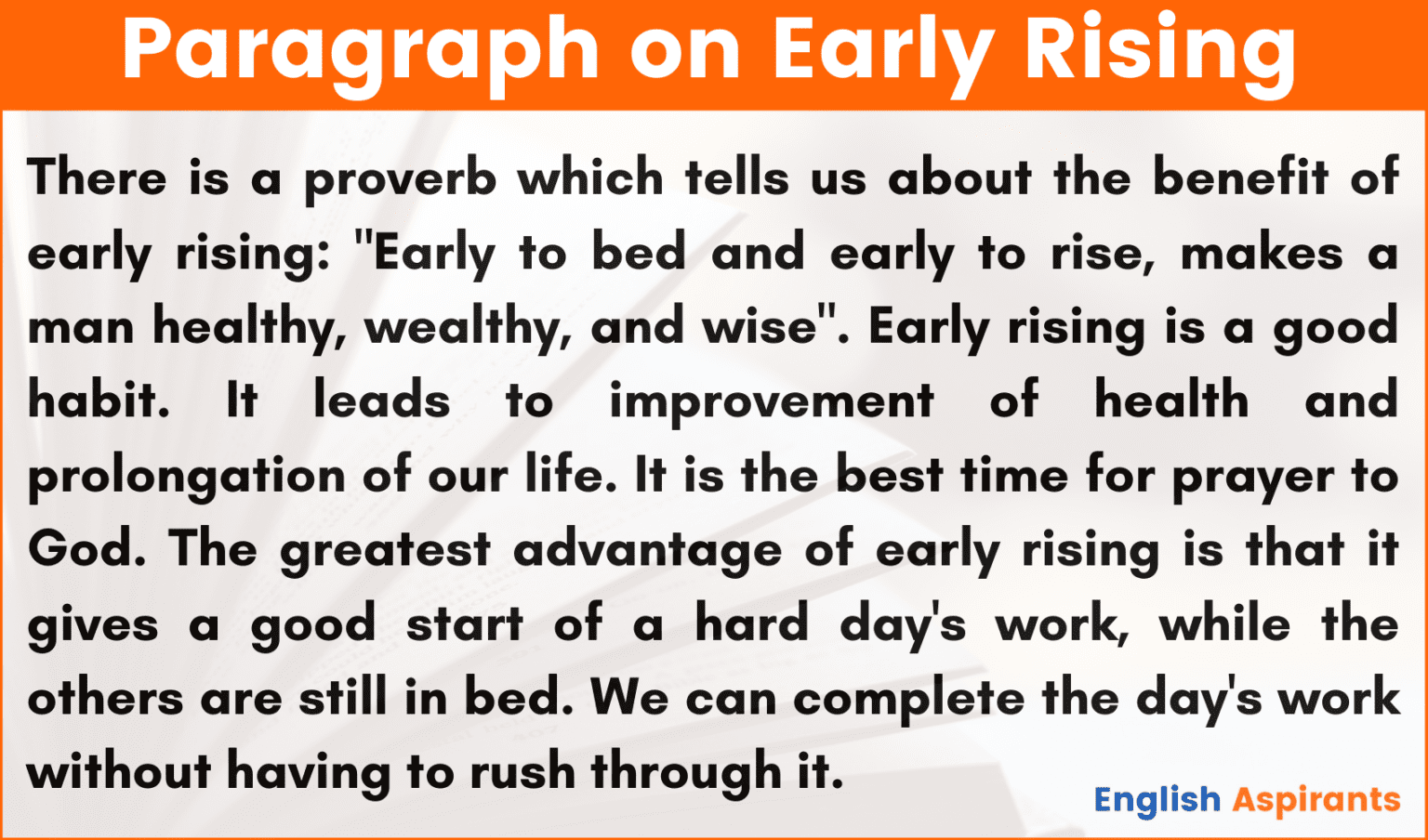 Paragraph on Early Rising for Students [100, 150, 200, 250 Words]