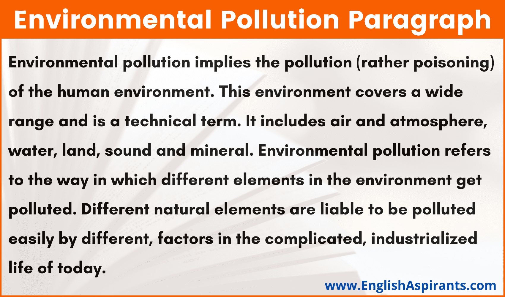 Environmental Pollution Paragraph | 100, 150, 200, 250 Words