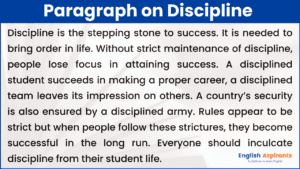 Paragraph on Discipline in English [100, 150, 200, 250 Words]