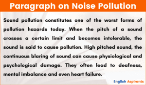 Paragraph on Noise Pollution [100, 150, 200, 250 Words]