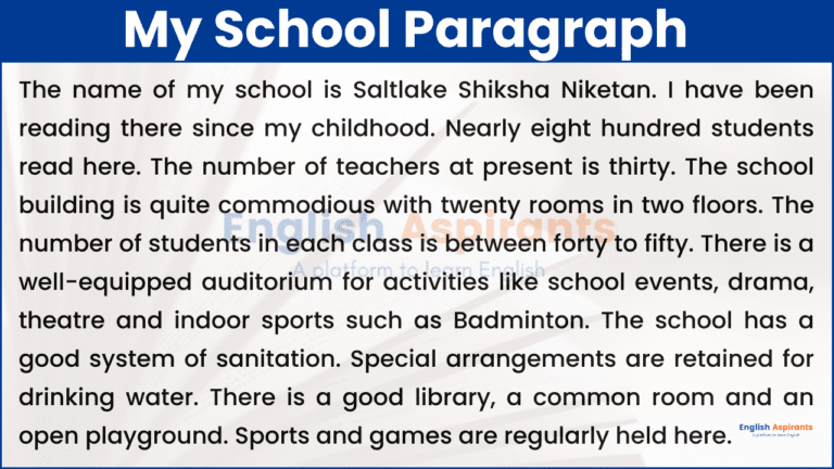 My School Paragraph in English [100, 150, 200, 250 Words]