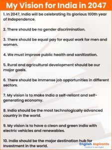 My Vision for India in 2047 10 Lines in English [2022] - Free PDF