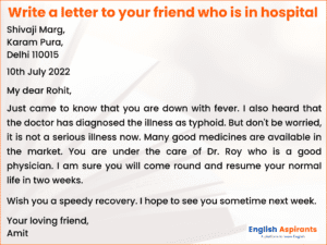 Write a Letter to Your Friend Who is Sick and Hospitalized [4 Examples]
