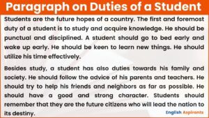 Duties of a Student Paragraph in English [100, 150, 200 Words]