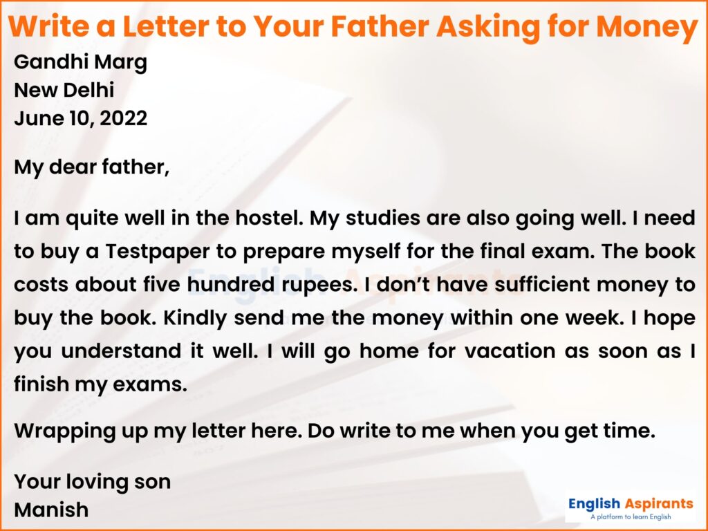 Write a Letter to Your Father for Money [8 Examples]