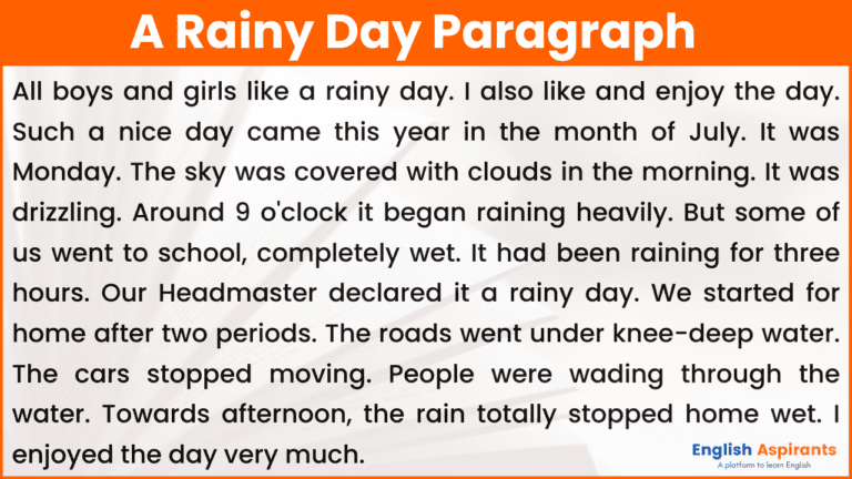 A Rainy Day Paragraph [100, 120, 150, 200, 250 Words]