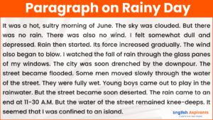 A Rainy Day Paragraph [100, 120, 150, 200, 250 Words]