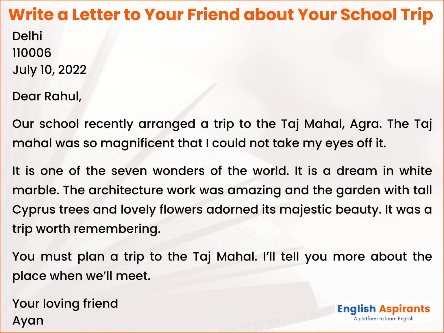 Write A Letter To Your Friend About Your School Trip 3 Examples Write A Letter To Your Friend About Your School Trip 3 Examples
