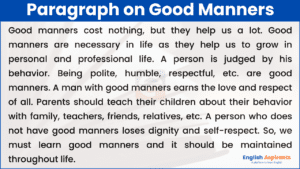 Paragraph on Good Manners in English [100, 150, 200 Words]