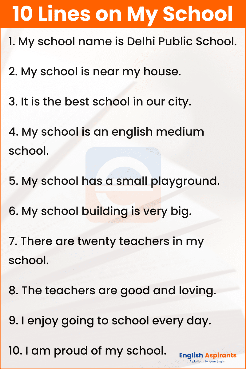 10 Lines On My School In English My School 10 Lines 10 Lines On My School In English My School 10 Lines