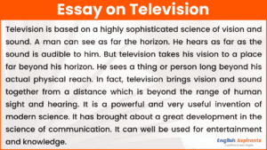 Essay on Television for Students [100, 150, 200, 350 Words]