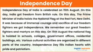 Essay on Independence Day [100, 120, 150, 200, 250 Words]