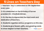 10 Lines on Teachers Day in English | 5 Lines on Teachers Day