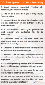 Teachers Day Speech in English 2025 [Short, Simple & Best] - PDF