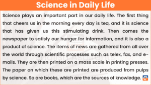 Paragraph on 'Science in Daily Life' | 100, 150, 200, 250 Words